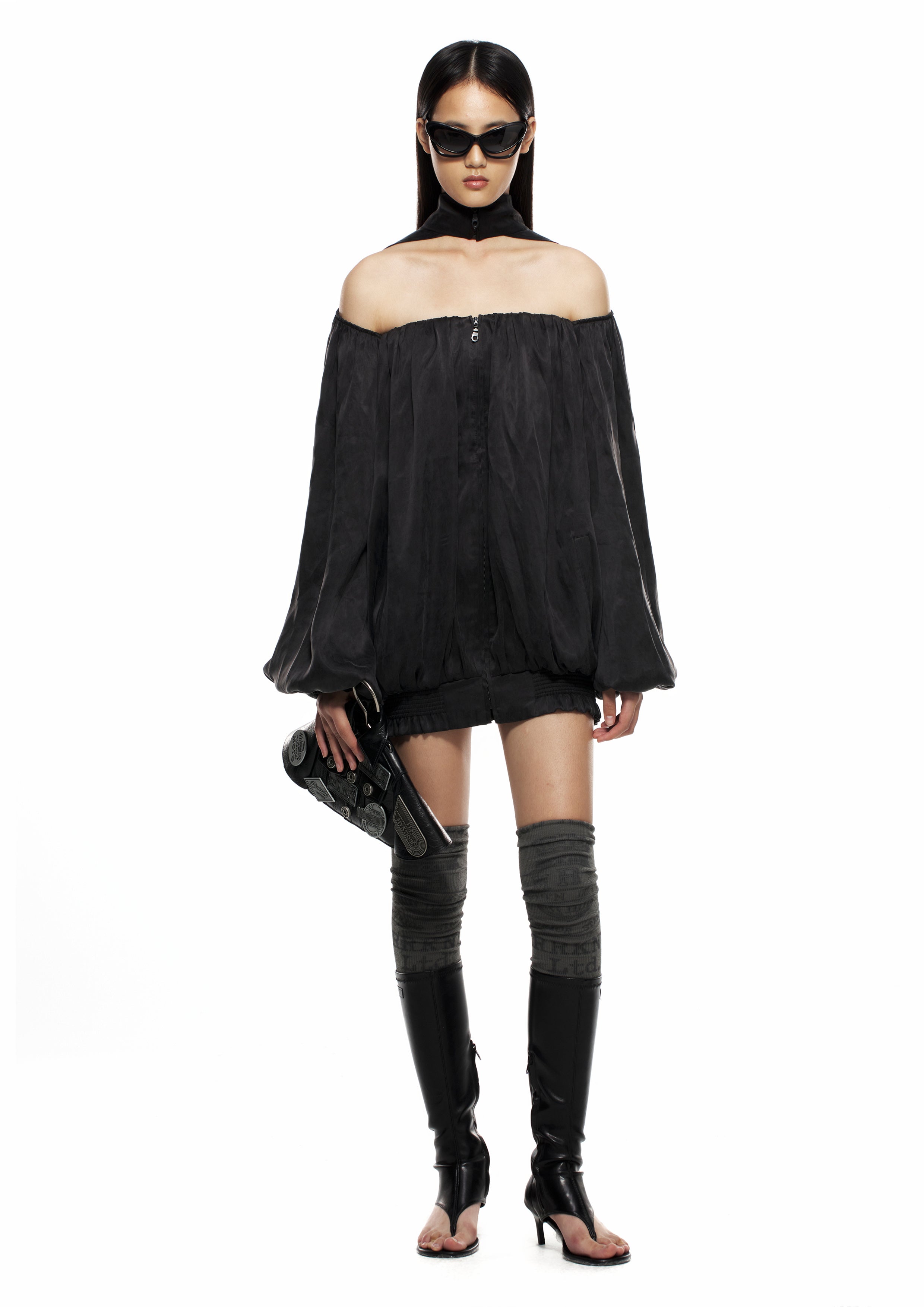 Black Cutout Track Jacket – MARRKNULL