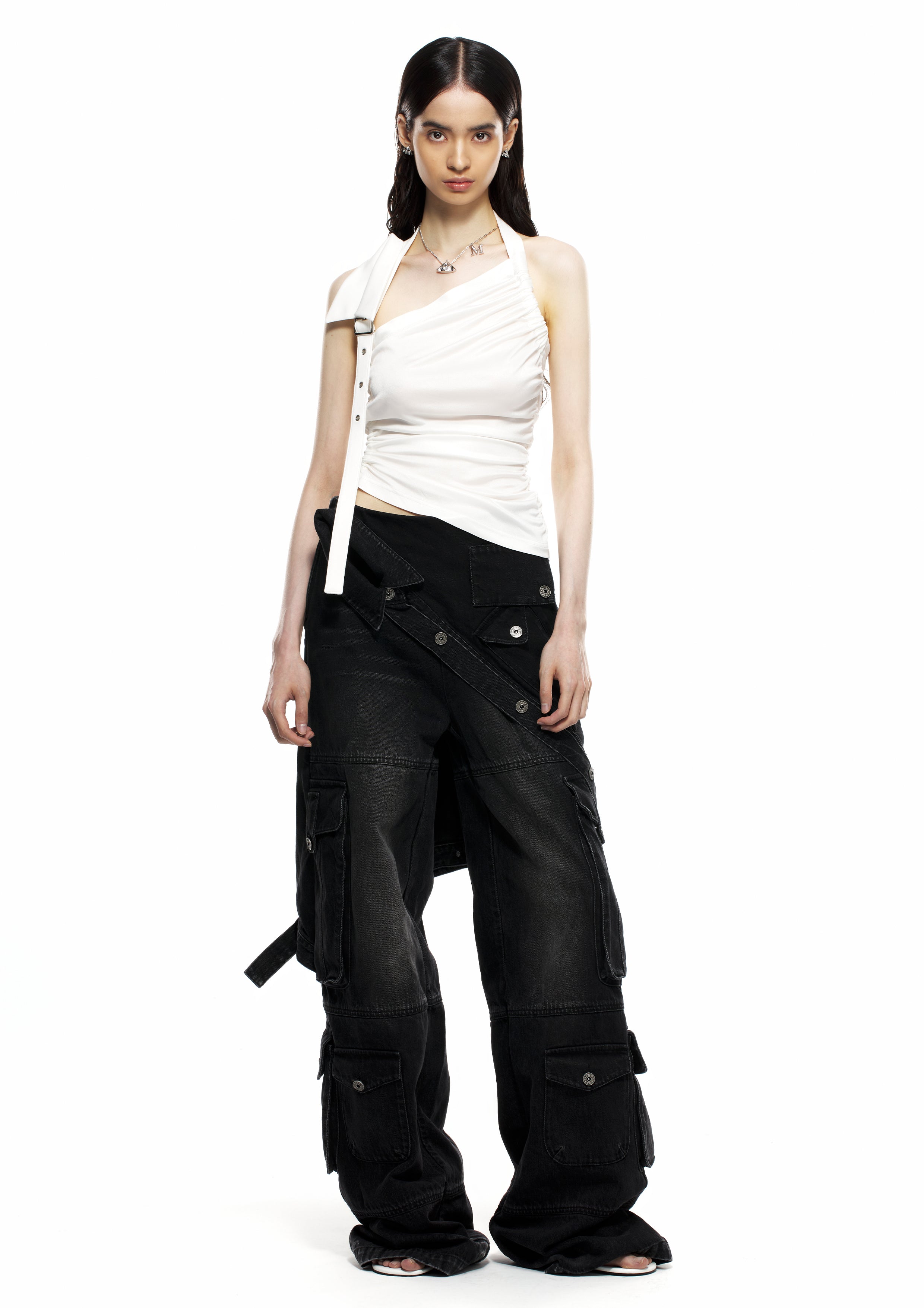 Black Dislocation Layered Cargo Pants – MARRKNULL